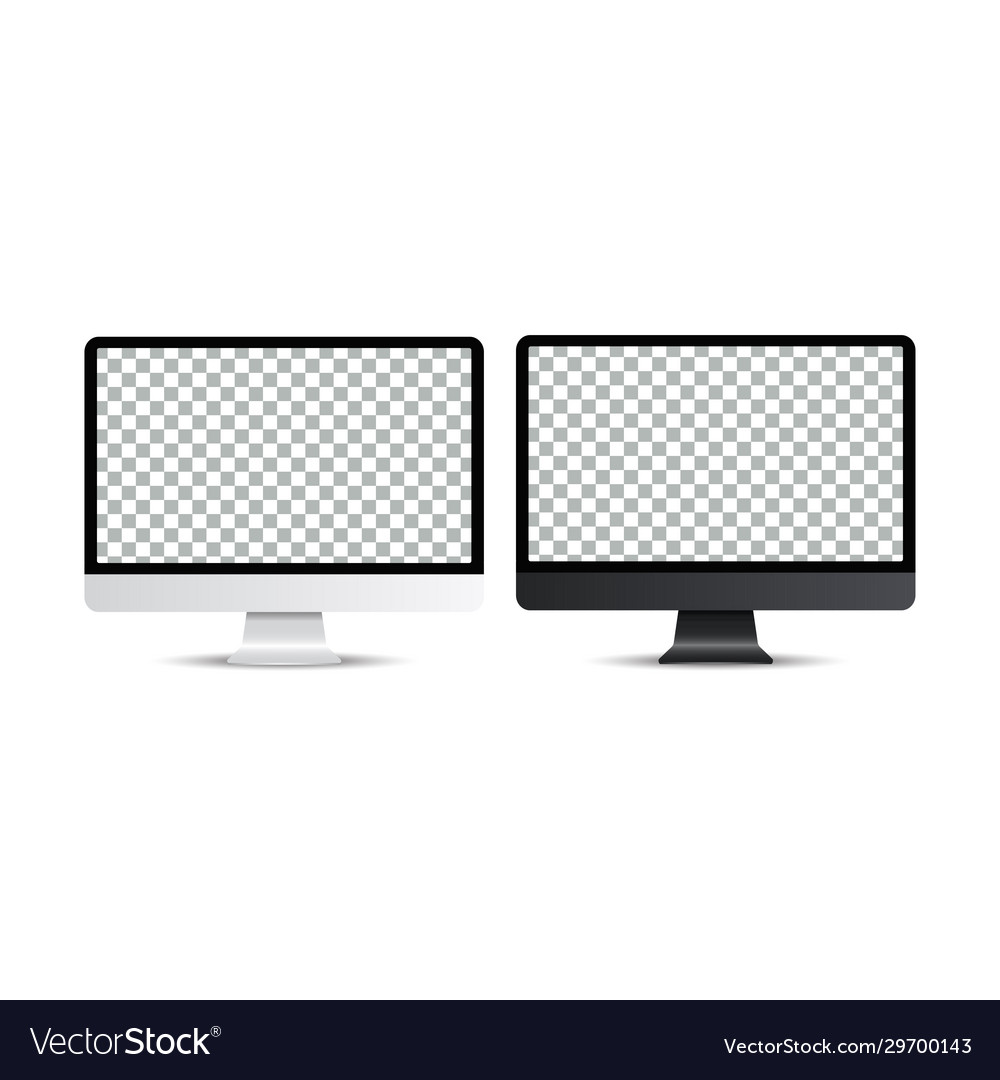 Realistic computer monitor isolated on white Vector Image Realistic computer monitor isolated on white Vector Image