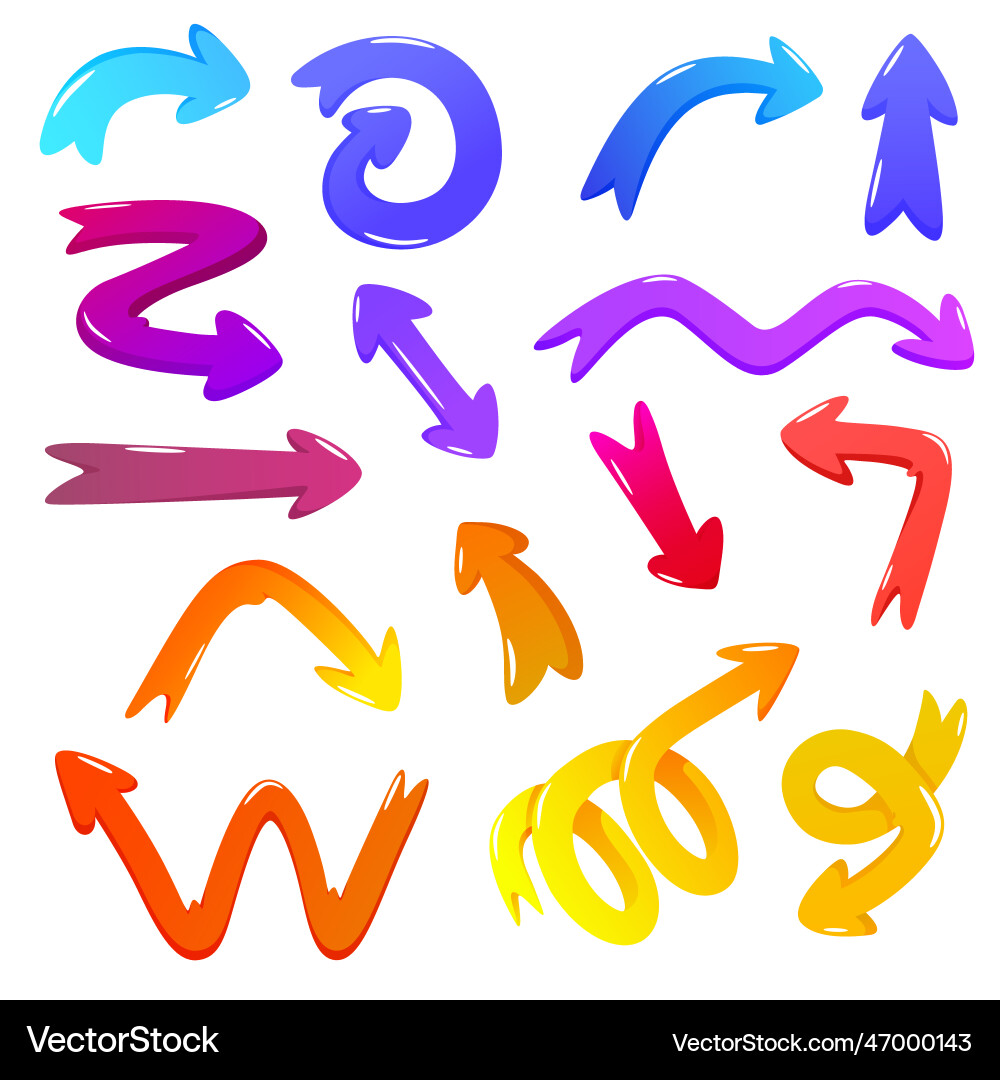 Set of quirky arrows Royalty Free Vector Image