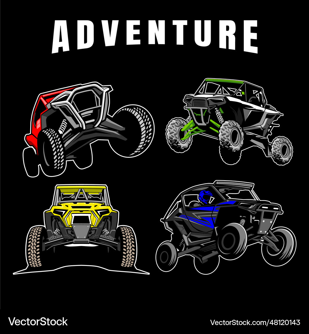 Utv offroading social club logo design Royalty Free Vector