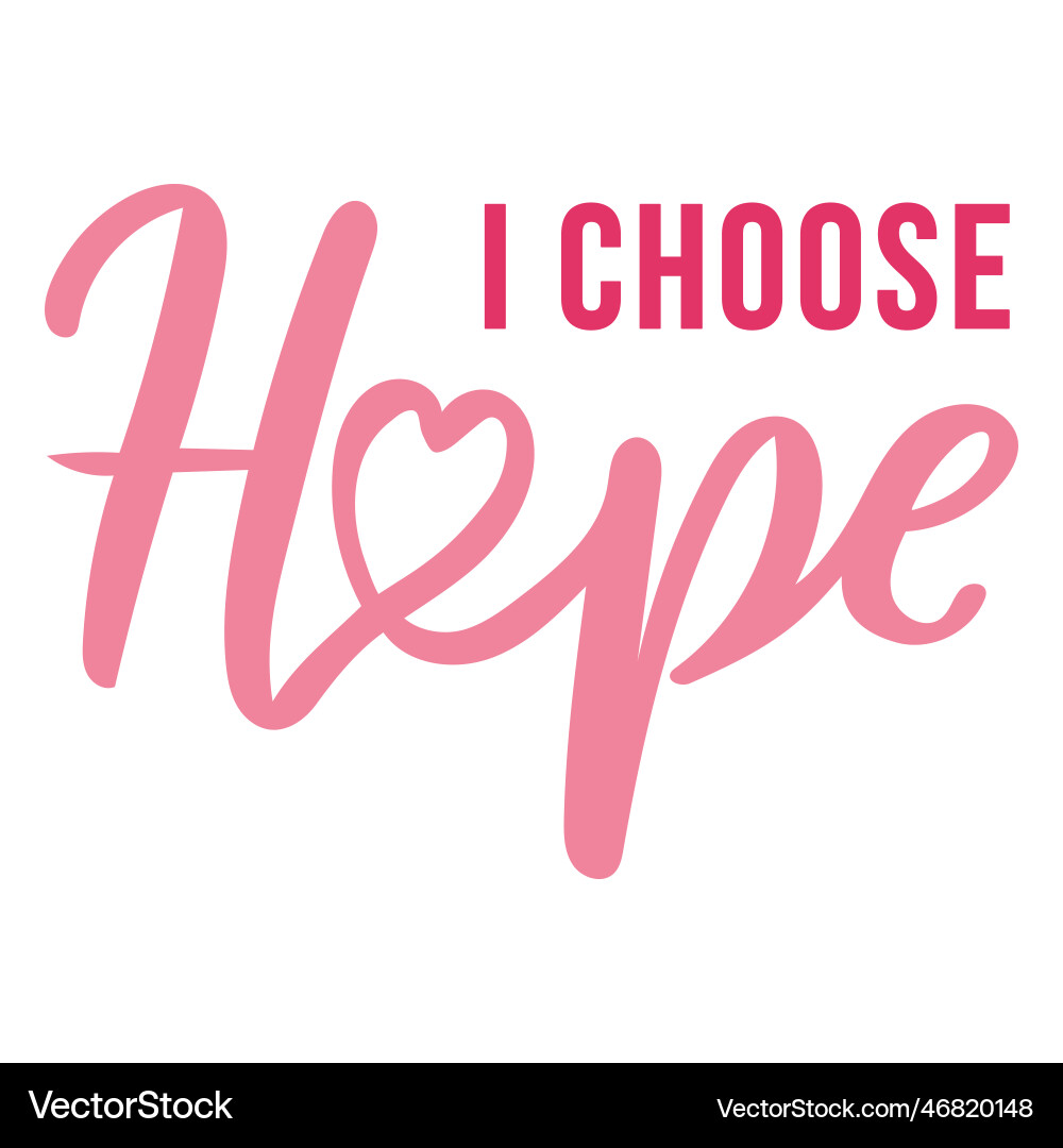 Breast cancer hope lettering Royalty Free Vector Image