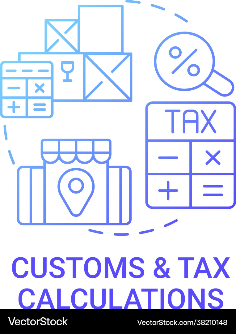 Customs and tax calculations concept icon Vector Image