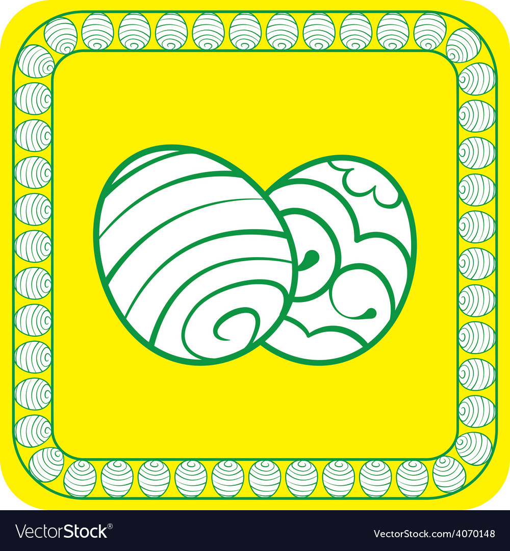 Easter eggs and rectangular frame Royalty Free Vector Image