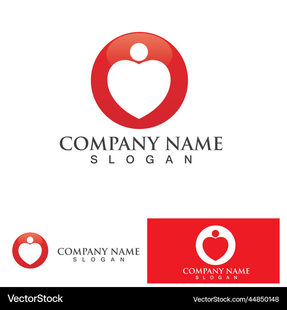 Love heart logo and symbol template Royalty Free Vector