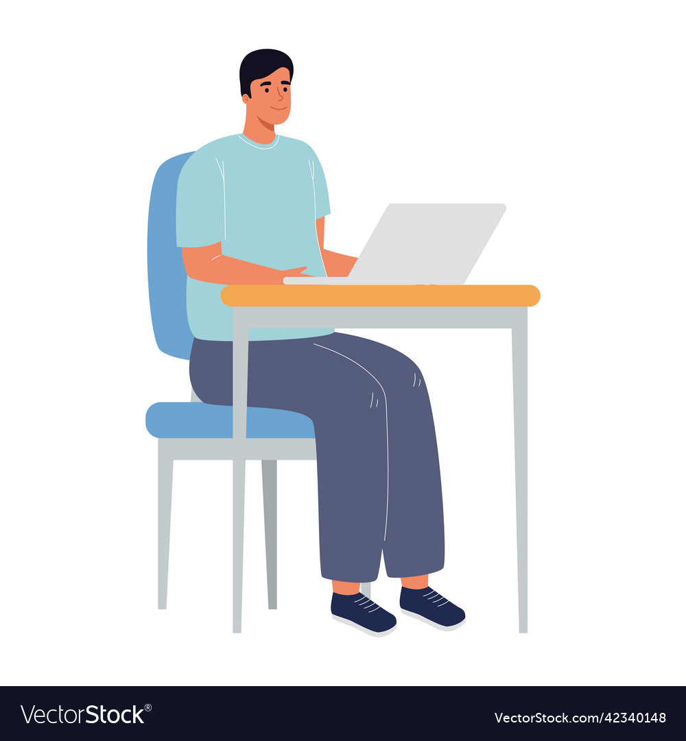 Man using laptop Royalty Free Vector Image - VectorStock