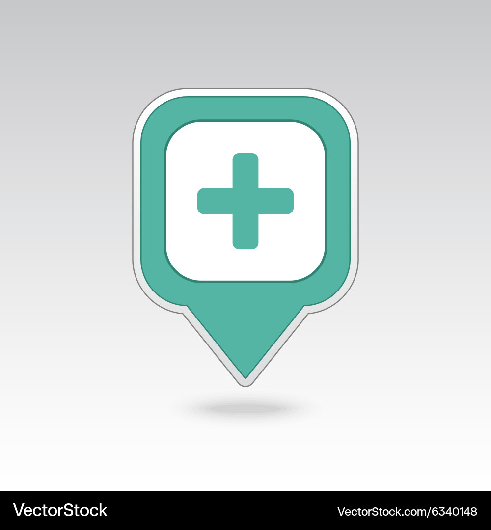 Plus Hospital Pharmacy Clinic pin map icon Vector Image