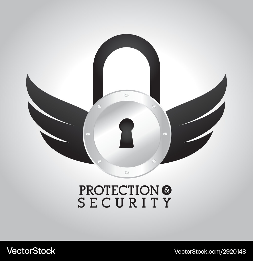 Security design over gray background Royalty Free Vector