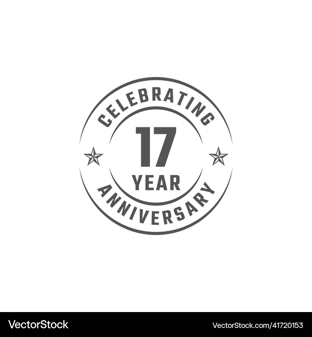 17 year anniversary celebration emblem badge Vector Image