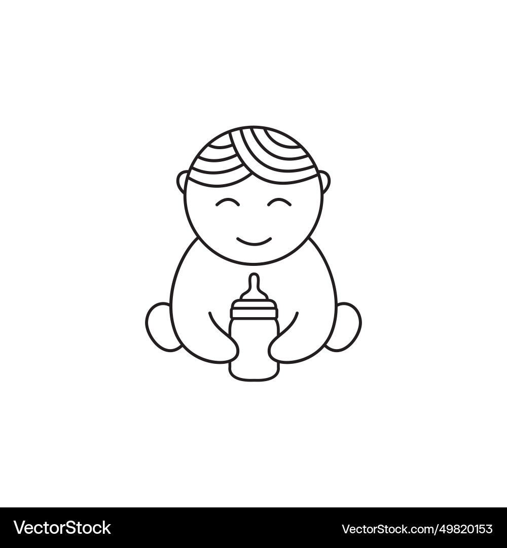 Baby boy cute icon logo design Royalty Free Vector Image