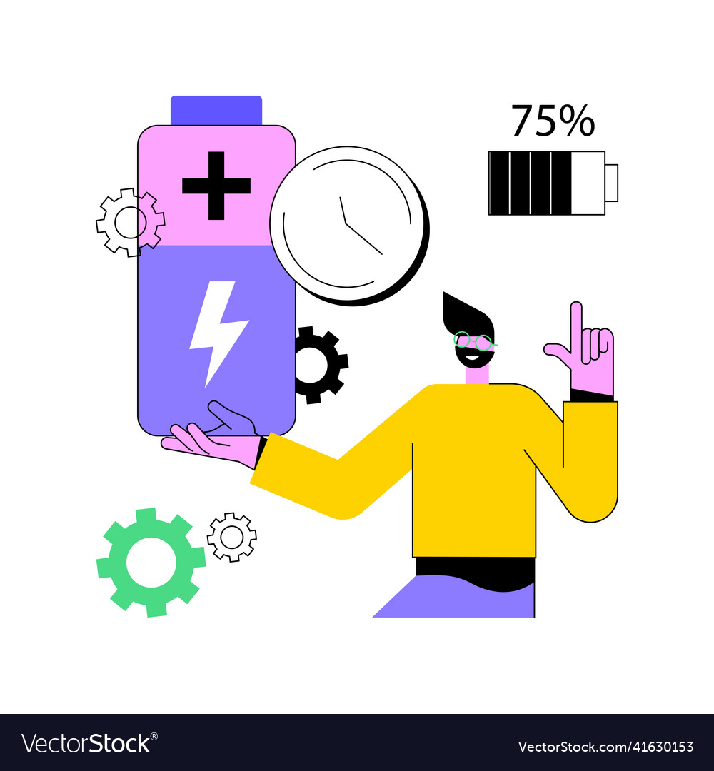Battery runtime abstract concept Royalty Free Vector Image
