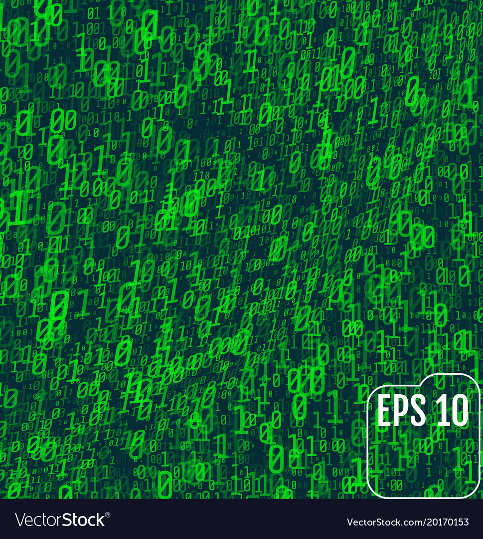 Binary code on green background background Vector Image