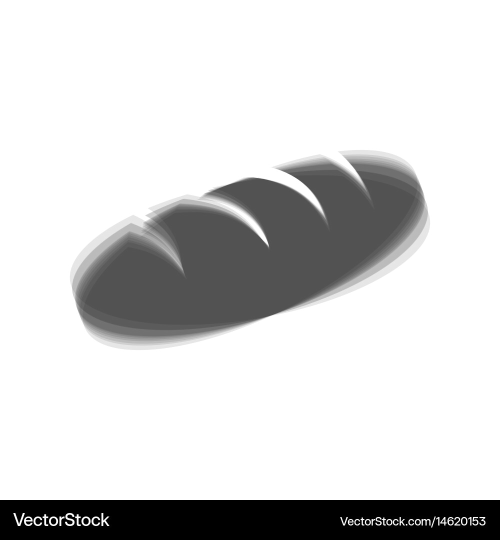 Bread sign gray icon shaked at white Royalty Free Vector