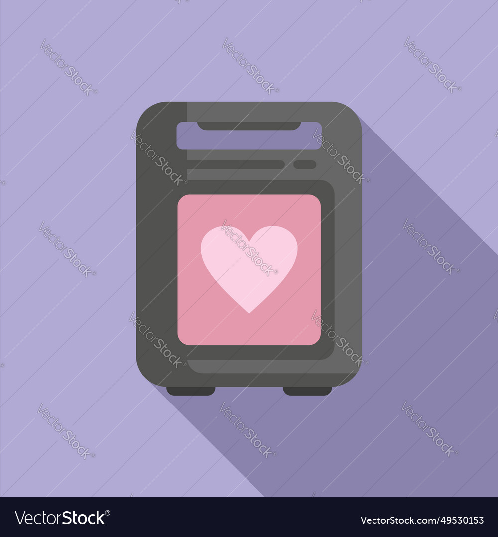 Cardiology defibrillator icon flat breath Vector Image