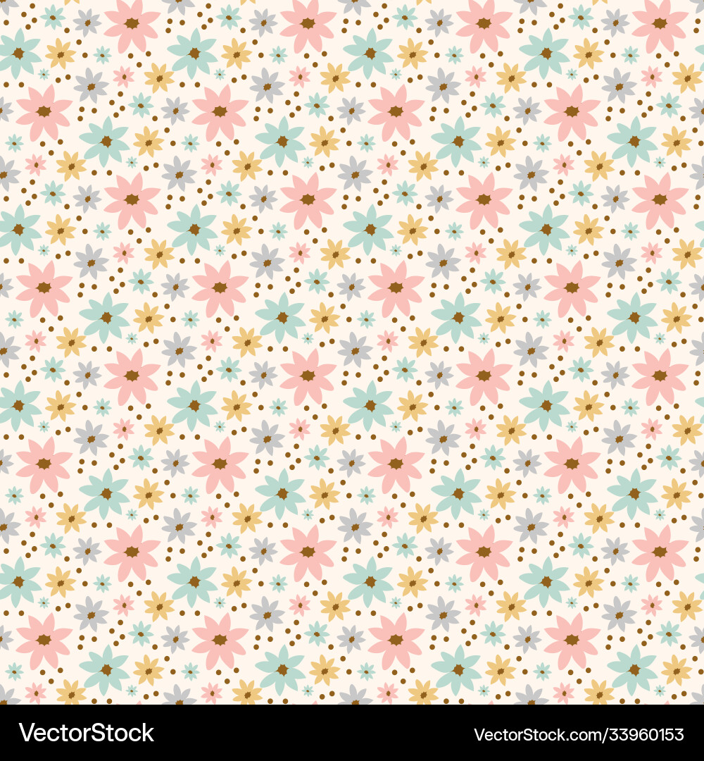 Flower sheet hand drawn seamless pattern Vector Image