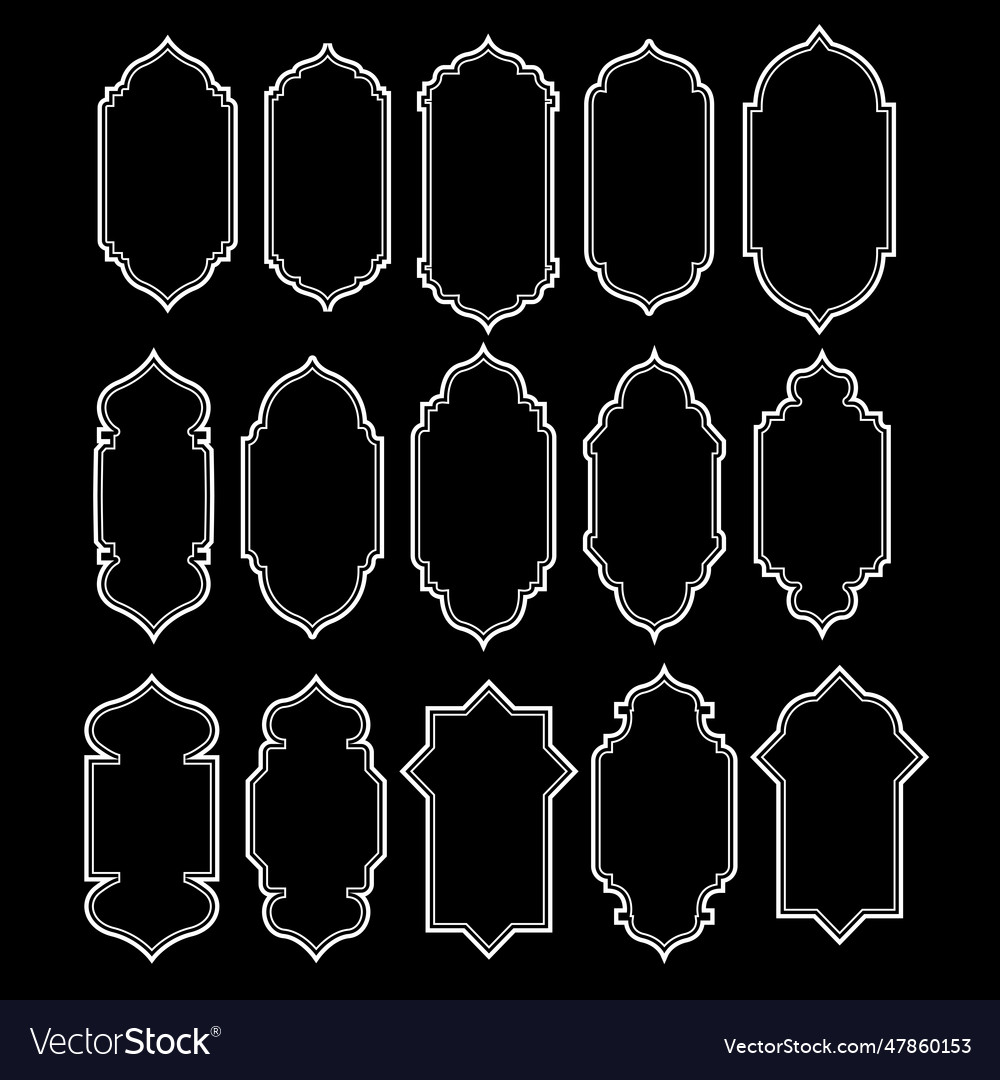 Islamic frame template bundle set Royalty Free Vector Image