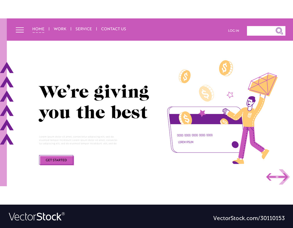 Loyalty program for regular clients landing page Vector Image Loyalty program for regular clients landing page Vector Image