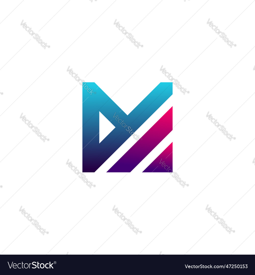 Modern letter m logo template with gradient Vector Image