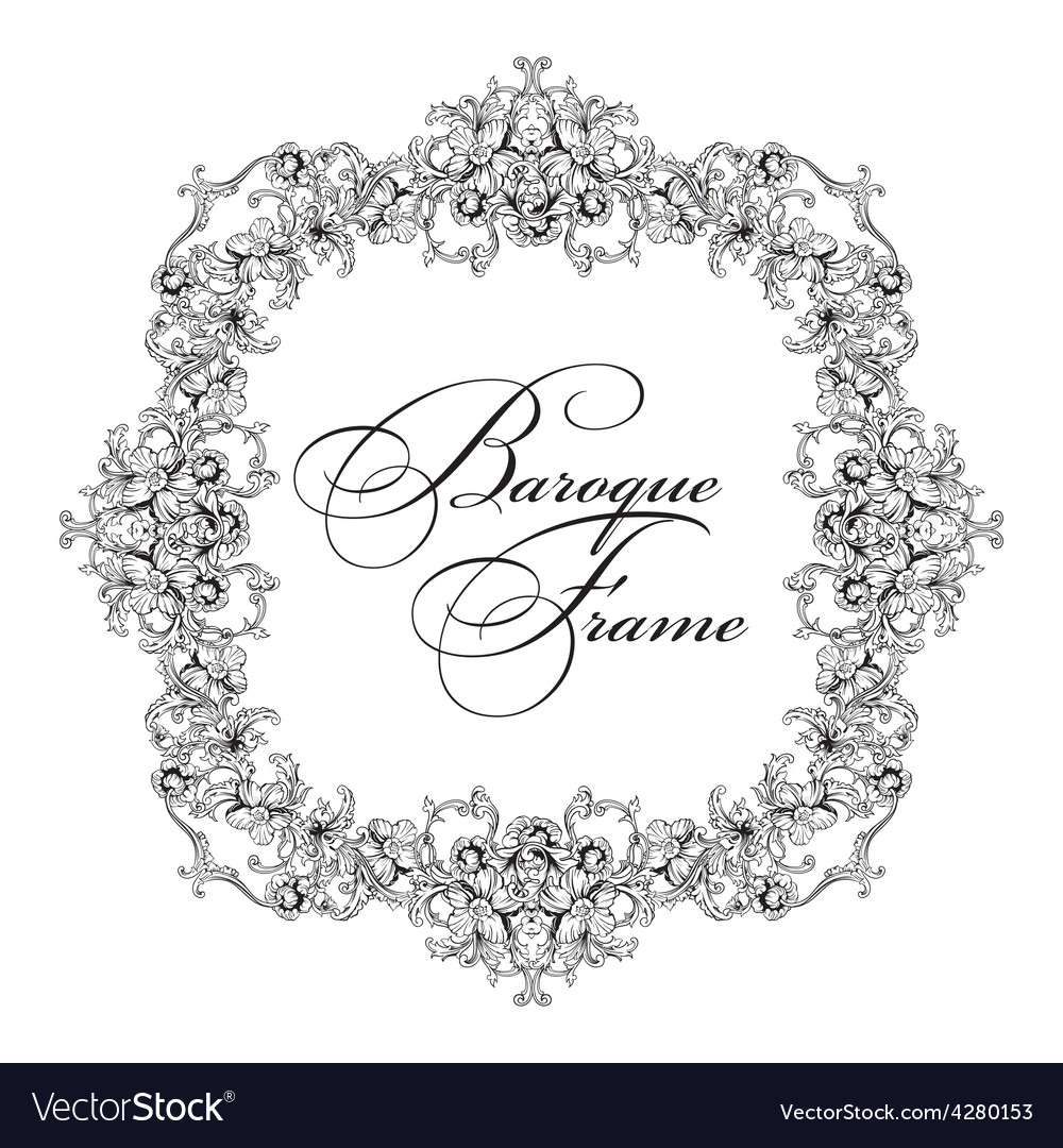 Ornamental frame baroque pattern Royalty Free Vector Image