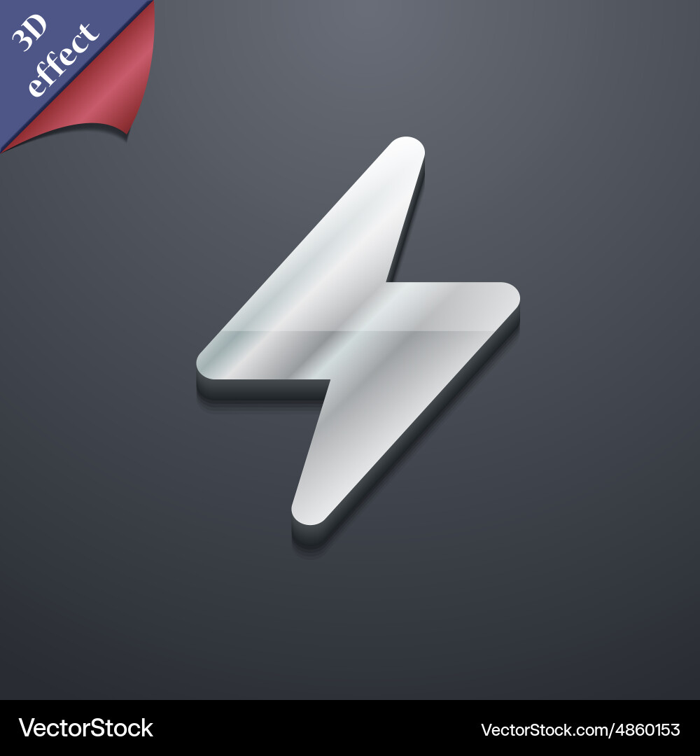 Photo flash icon symbol 3d style trendy modern Vector Image