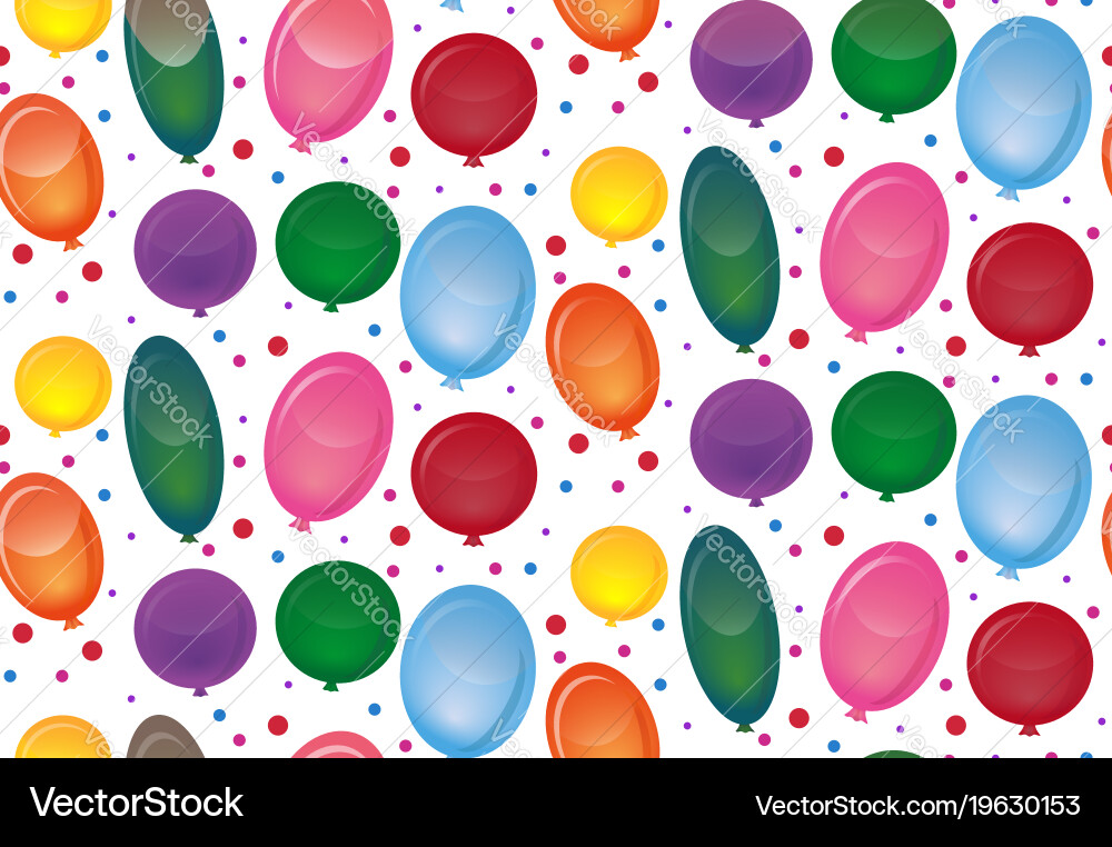 Seamless texture with festive balloons on a white Vector Image
