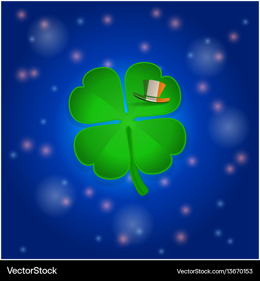 St patricks shamrock and hat into space Royalty Free Vector
