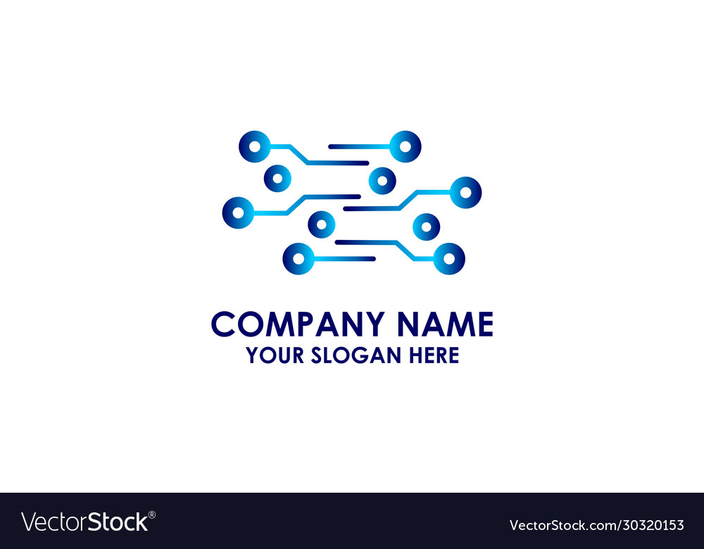 Technology logo solution concept Royalty Free Vector Image