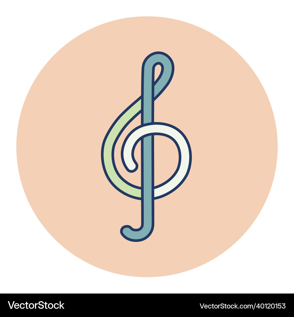Treble clef icon music sign Royalty Free Vector Image