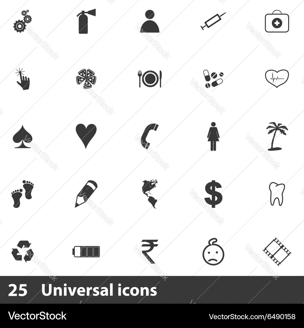 25 universal icons set Royalty Free Vector Image
