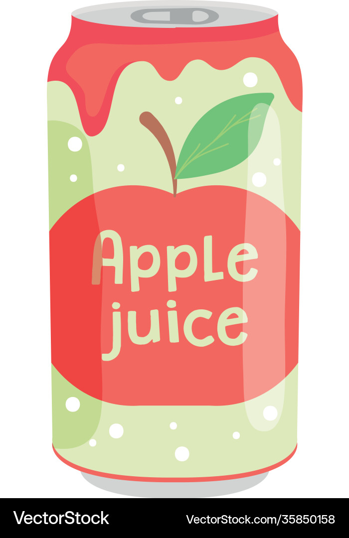 Apple juice can icon colorful design Royalty Free Vector