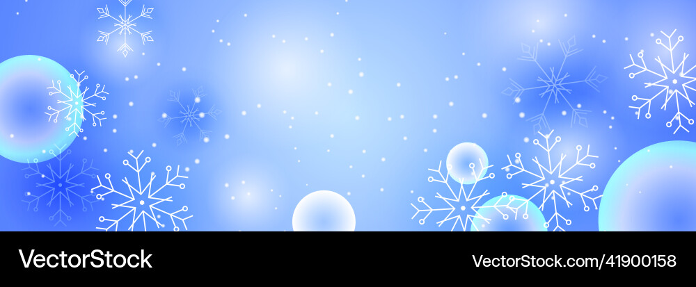 Bright snow blue snowflake design template banner Vector Image