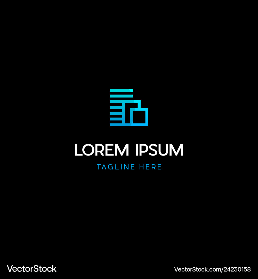 Building outline business logo design Royalty Free Vector
