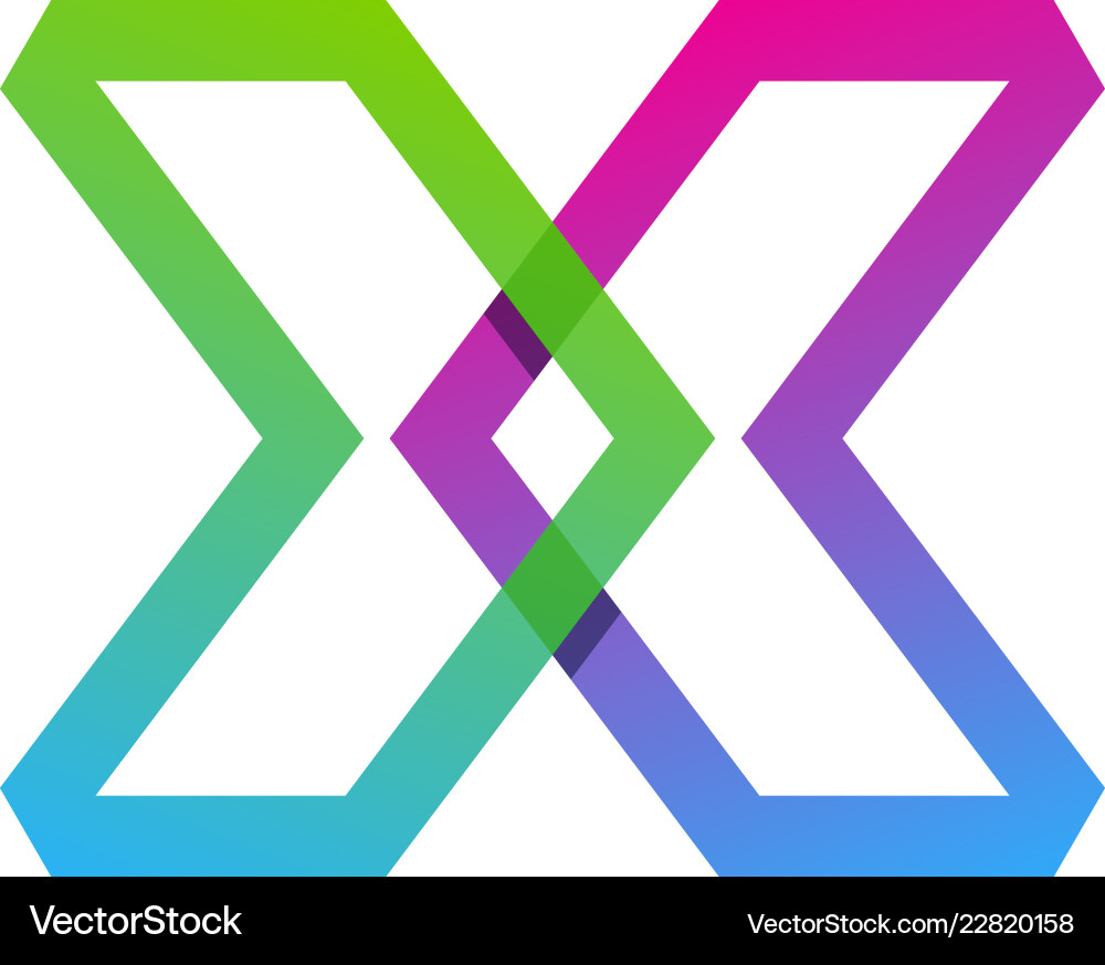 Color letter x logo icon design Royalty Free Vector Image