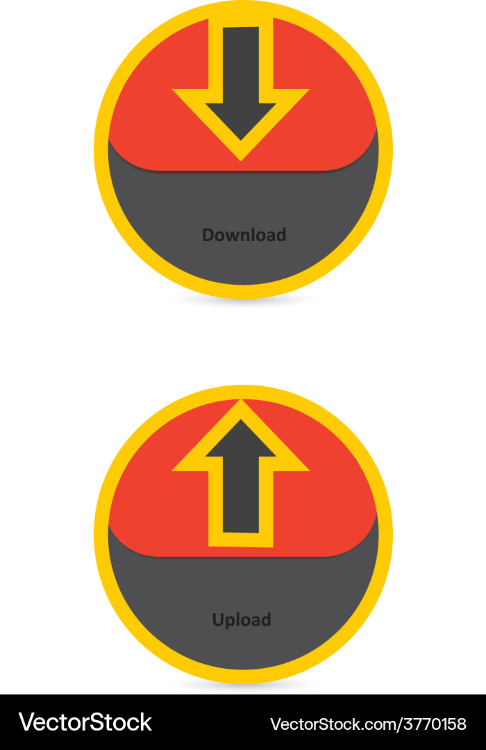 Download and upload icons 34 Royalty Free Vector Image