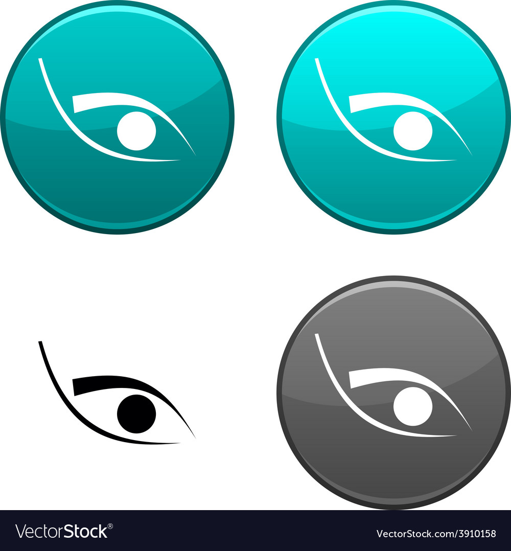 Eye button Royalty Free Vector Image - VectorStock