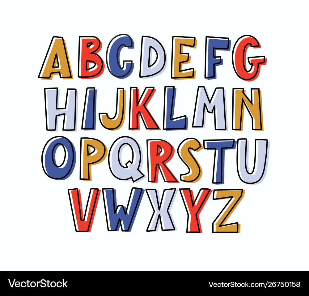 Fun modern hand-drawn bulky doodle uppercase Vector Image