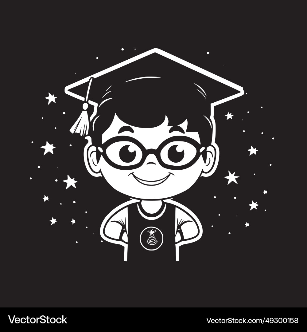 Graduation - black and white isolated icon Vector Image