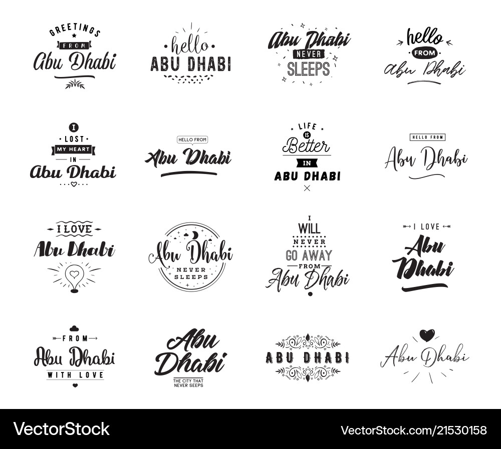 Greeting cards design isolated logos typography Vector Image
