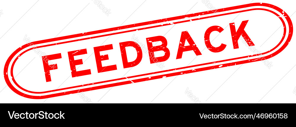 Grunge red feedback word rubber seal stamp Vector Image