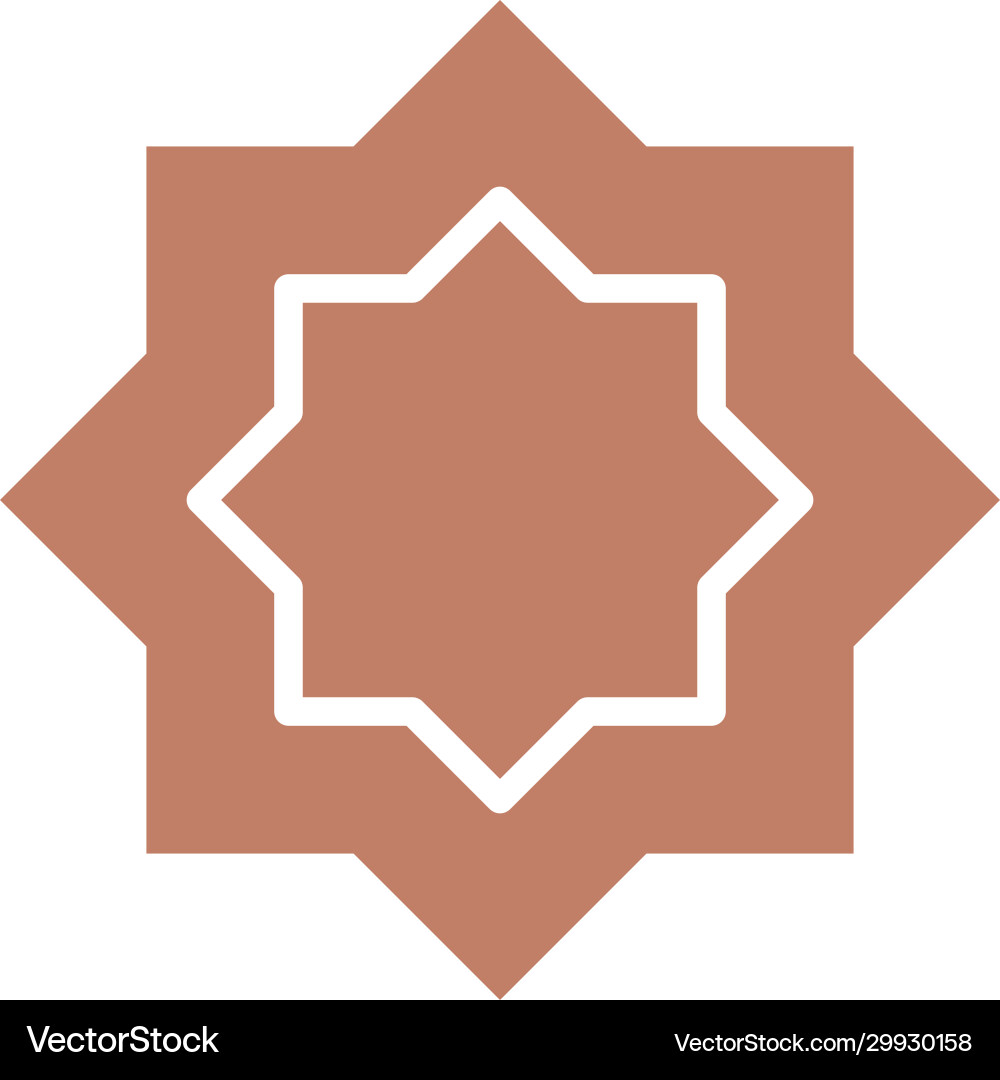 Islamic octagon star icon silhouette style design Vector Image