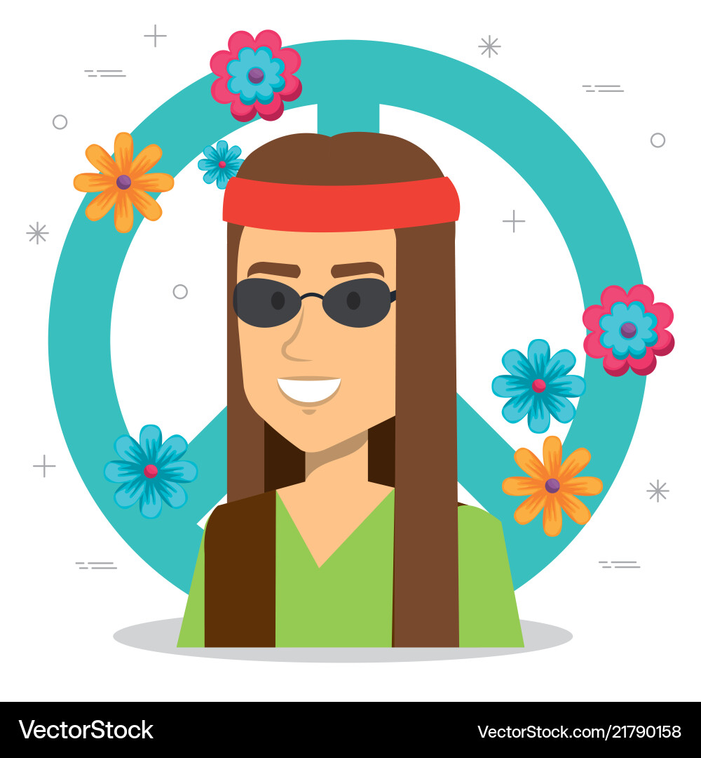 Man hippie lifestyle character Royalty Free Vector Image