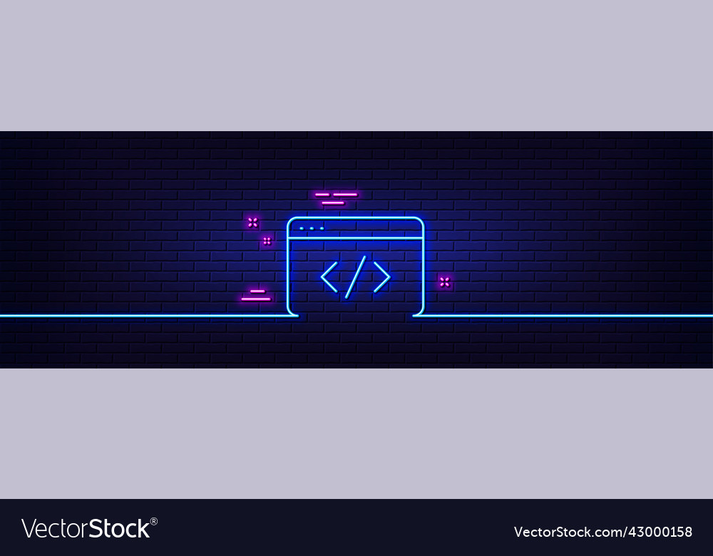 Seo script line icon web programming sign Vector Image