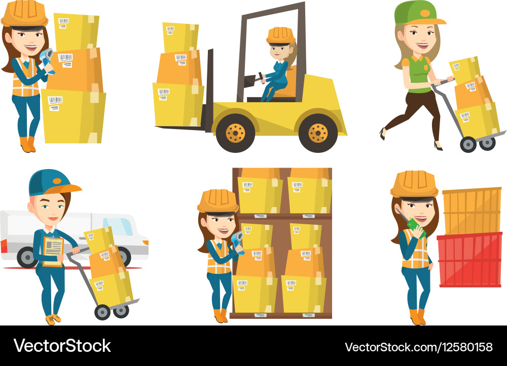 Set of industrial workers Royalty Free Vector Image