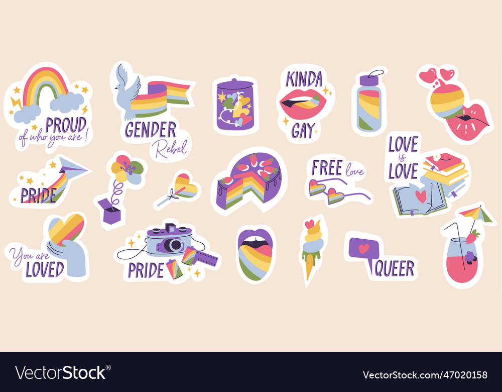 Set of lgbtq community symbols and icons Vector Image