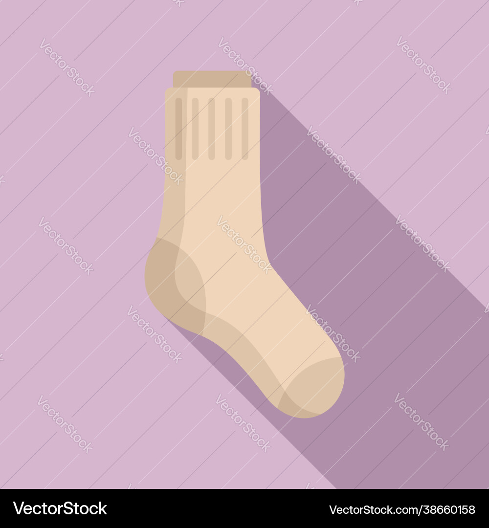 Sock item icon flat wool pair Royalty Free Vector Image