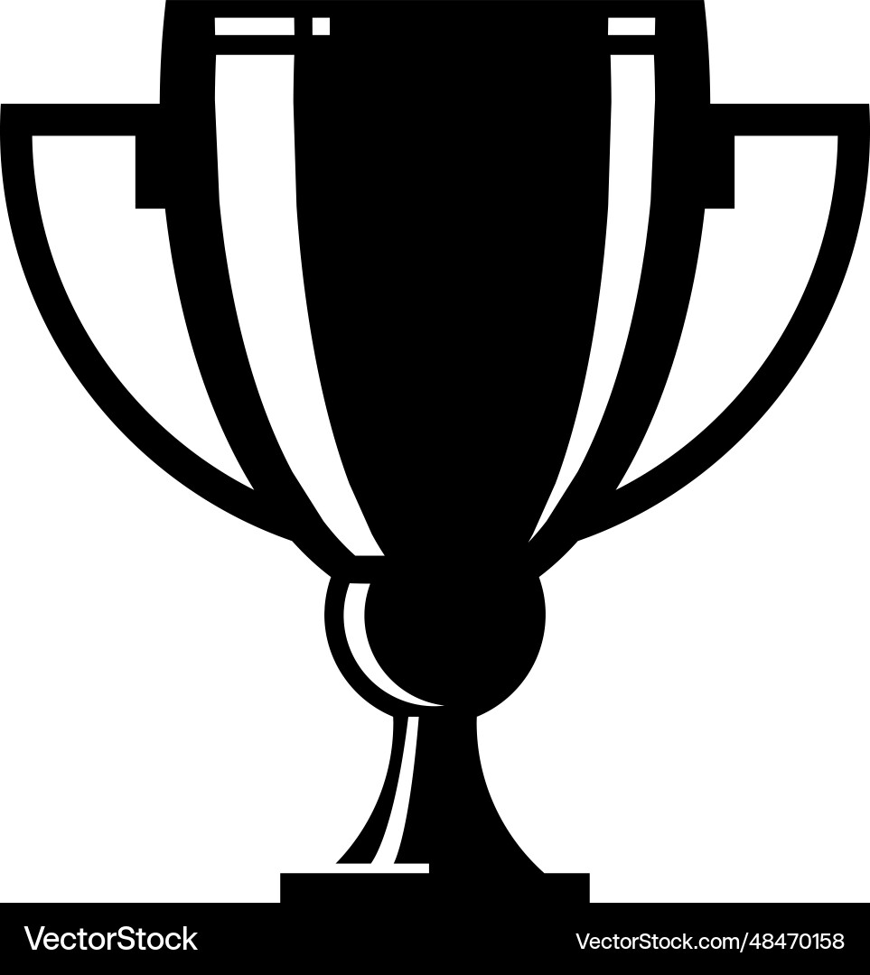 Winner cup trophy line icon symbol or emblem Vector Image