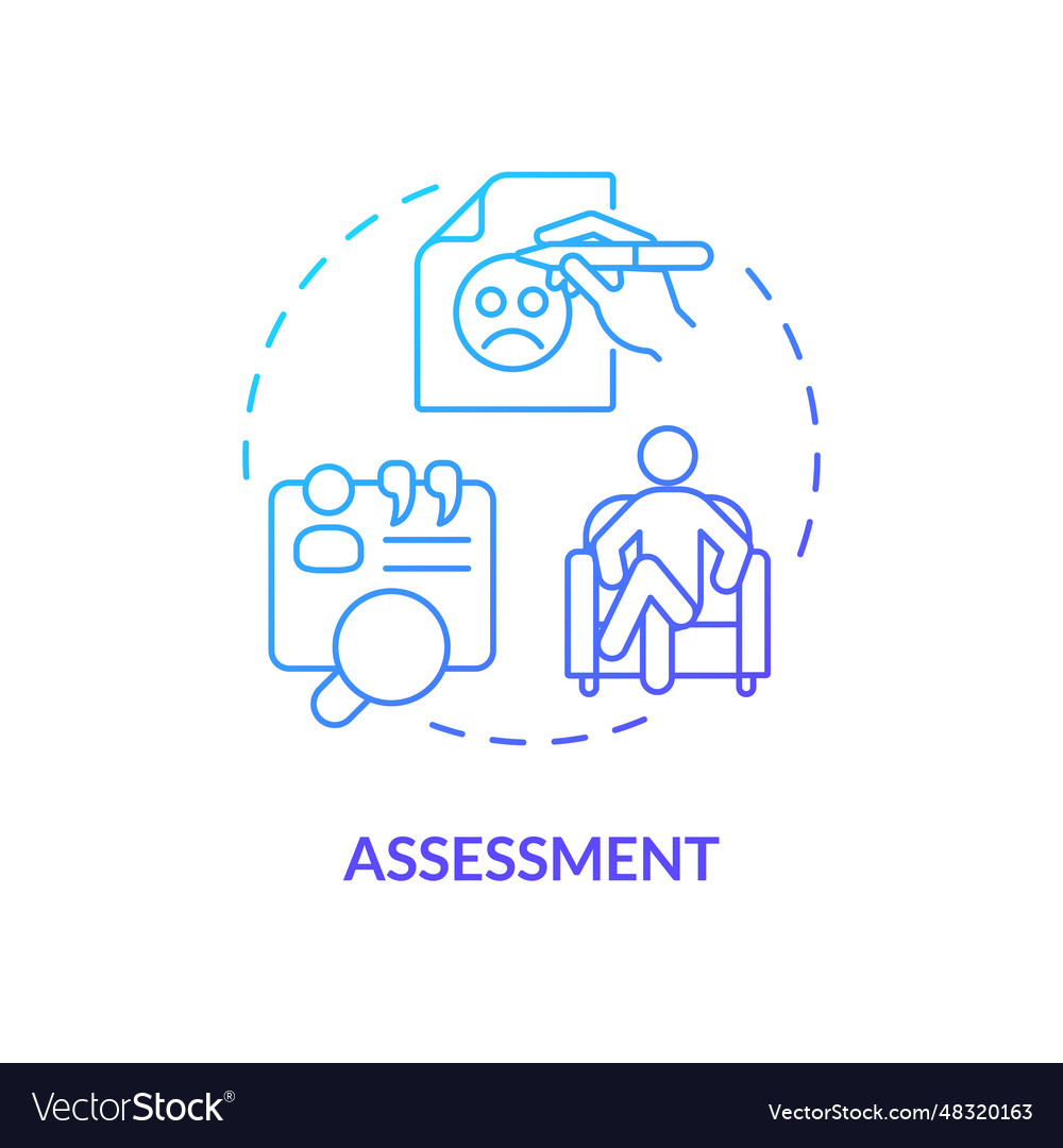 2d assessment gradient line icon concept Vector Image