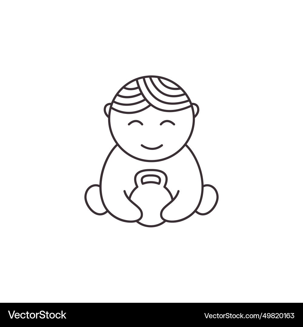 Baby boy cute icon logo design Royalty Free Vector Image