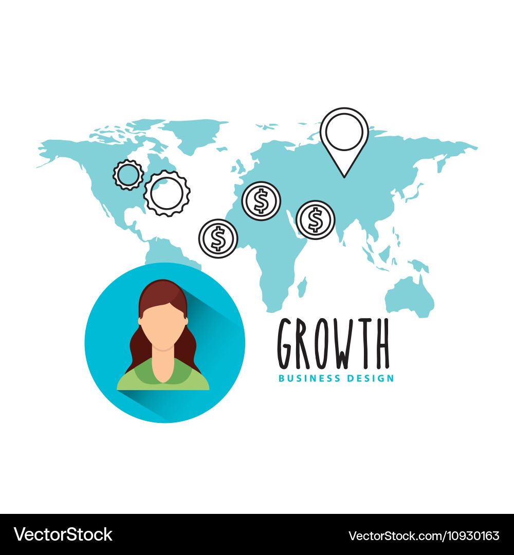 Business growth funds flat icons Royalty Free Vector Image