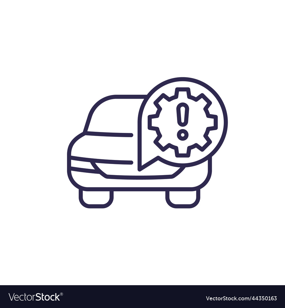Car engine error line icon on white Royalty Free Vector