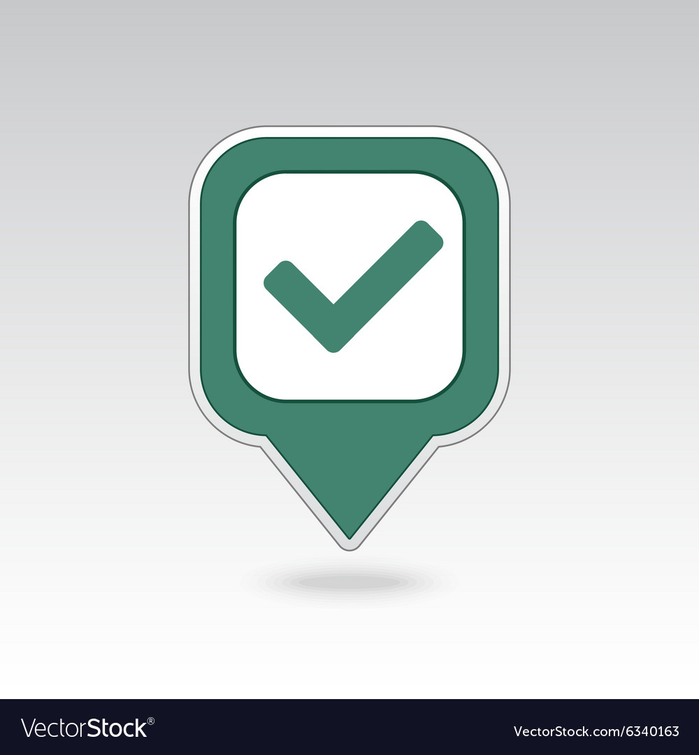 Check pin map icon pointer markers Royalty Free Vector Image