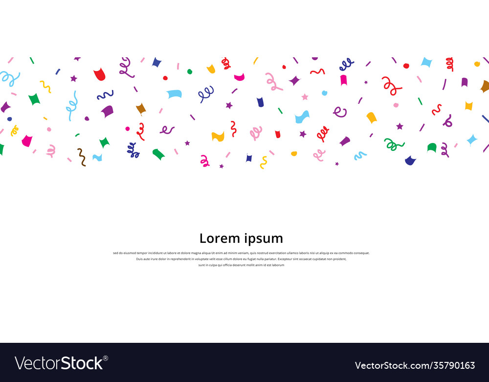 Colorful confetti repeat pattern for birthday Vector Image